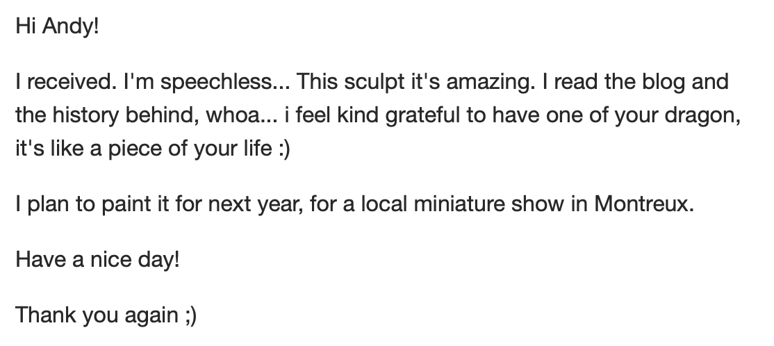 A lovely message about the Dragon : Heresy Miniatures: , The best ...